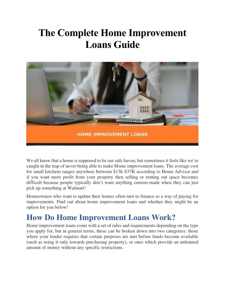 PPT - The Complete Home Improvement Loans Guide PowerPoint Presentation ...
