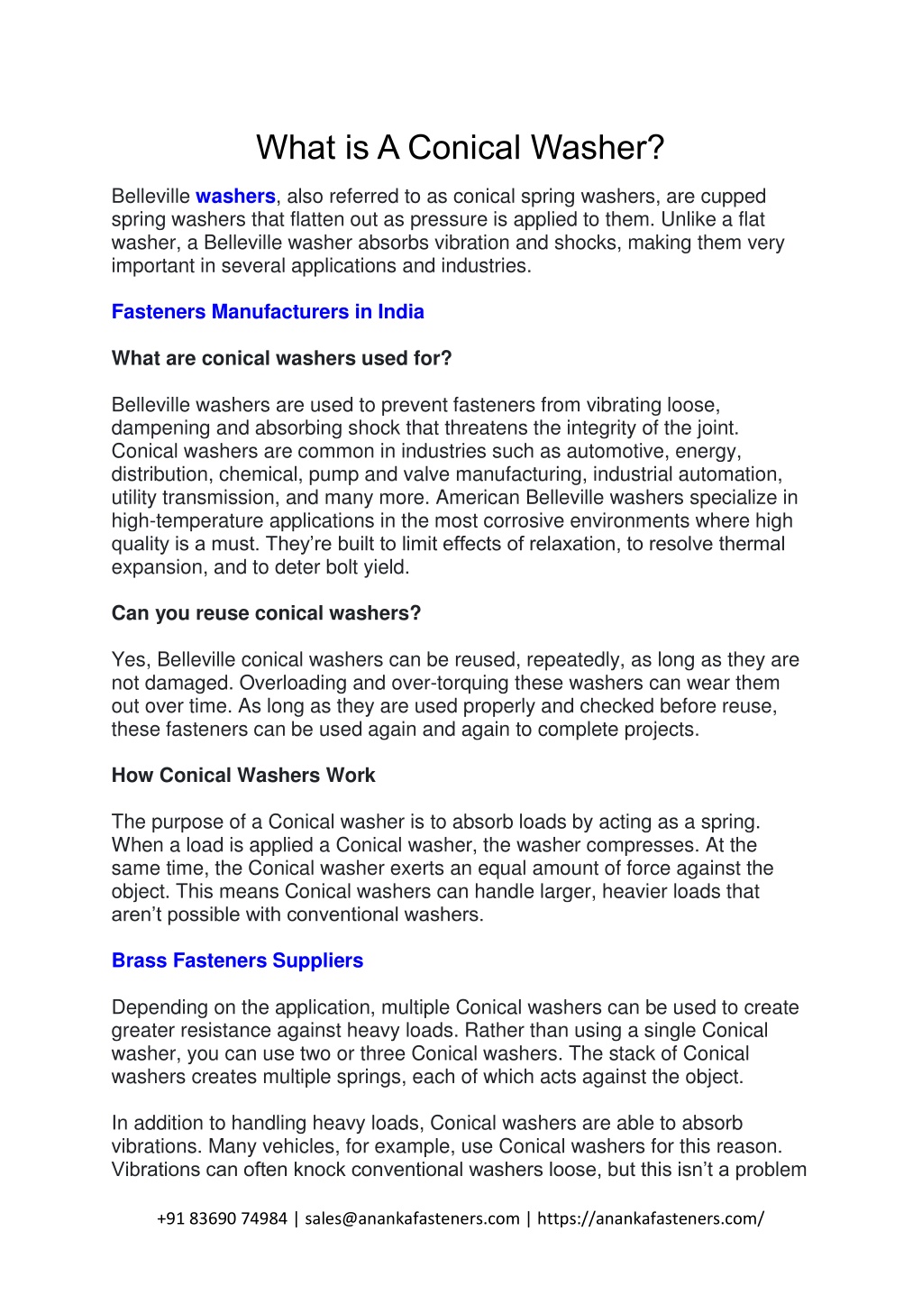 PPT - What is A Conical Washer PowerPoint Presentation, free download ...