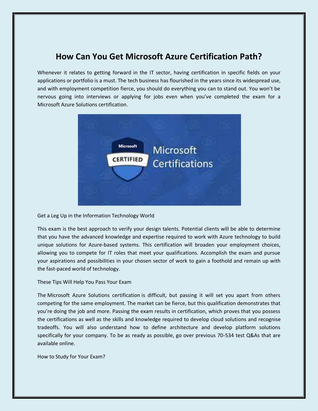 PPT - How Can You Get Microsoft Azure Certification PowerPoint ...