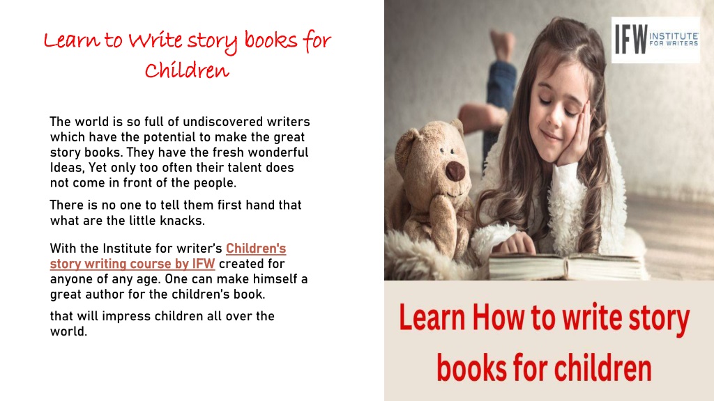 PPT - Learn to Write story books for Children PowerPoint Presentation ...