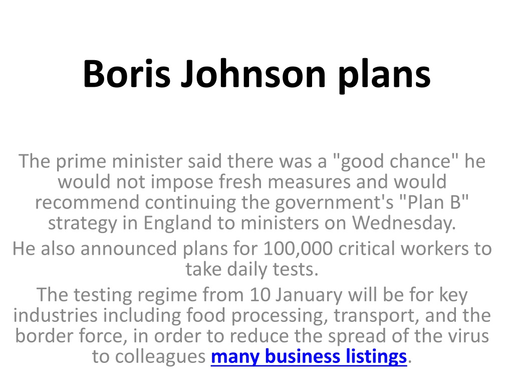 PPT - Boris Johnson plans PowerPoint Presentation, free download - ID ...