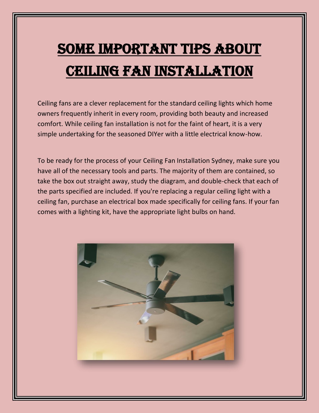 PPT - Some Important Tips About Ceiling Fan Installation PowerPoint ...