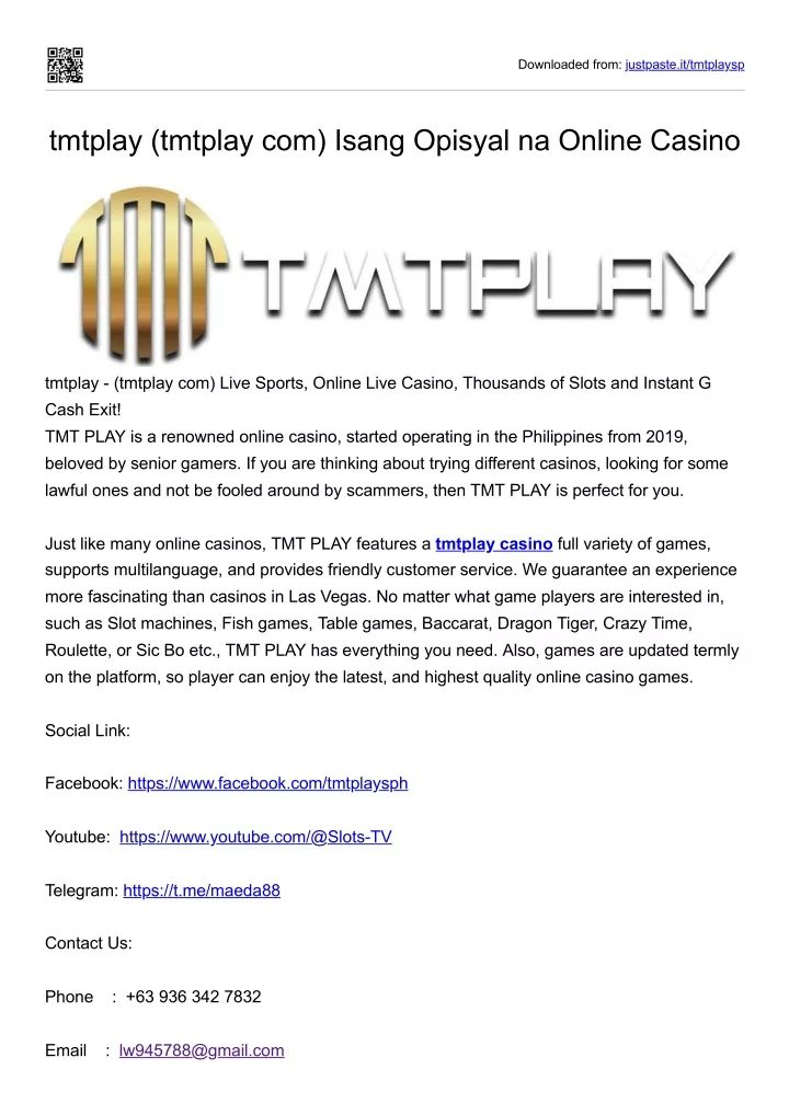 PPT - tmtplay (tmtplay com) Isang Opisyal na Online Casino PowerPoint ...