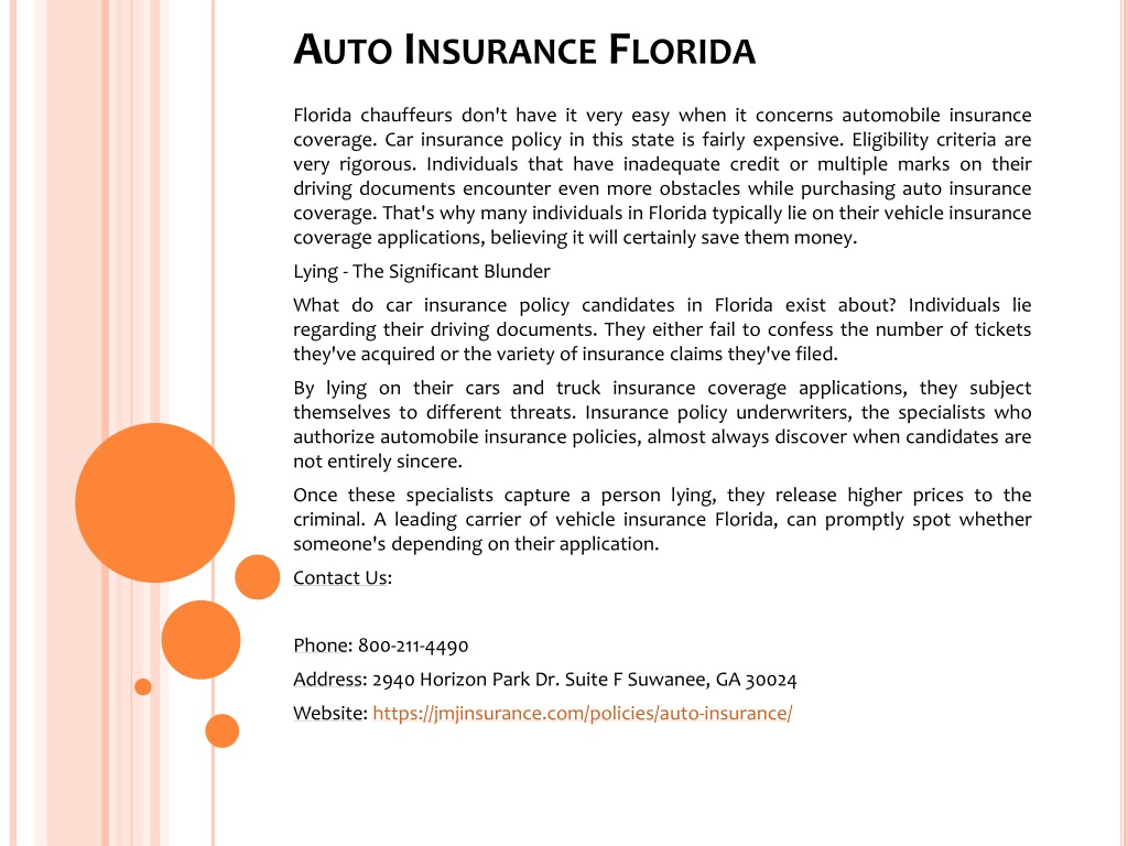 PPT - Auto Insurance Florida PowerPoint Presentation, free download ...