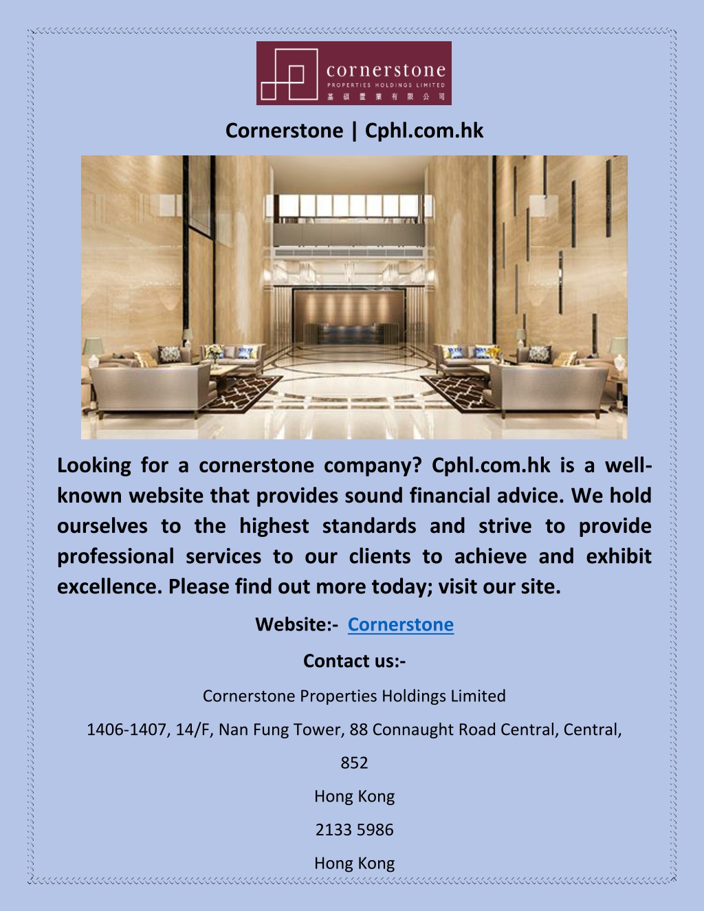 PPT - Cornerstone | Cphl.com.hk PowerPoint Presentation, free download ...