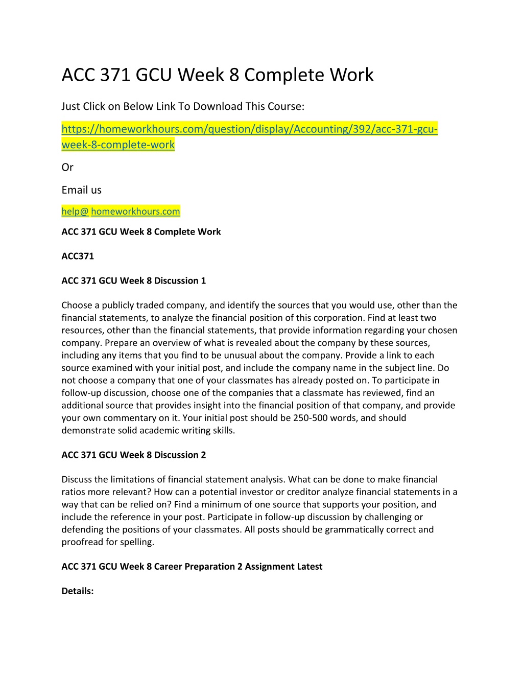 PPT - ACC 371 GCU Week 8 Complete Work PowerPoint Presentation, free ...