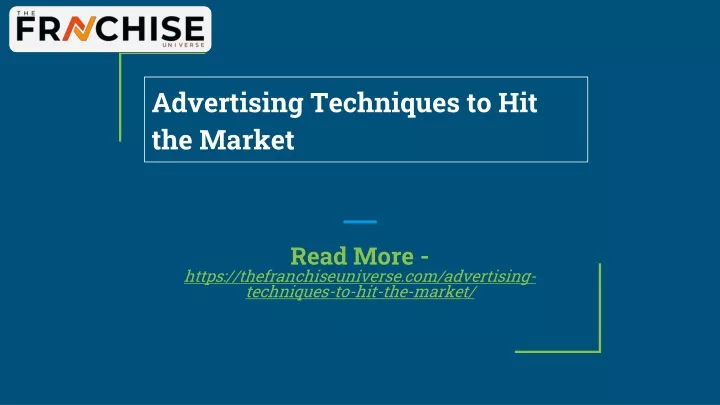 PPT - Advertising Techniques to Hit the Market PowerPoint Presentation ...