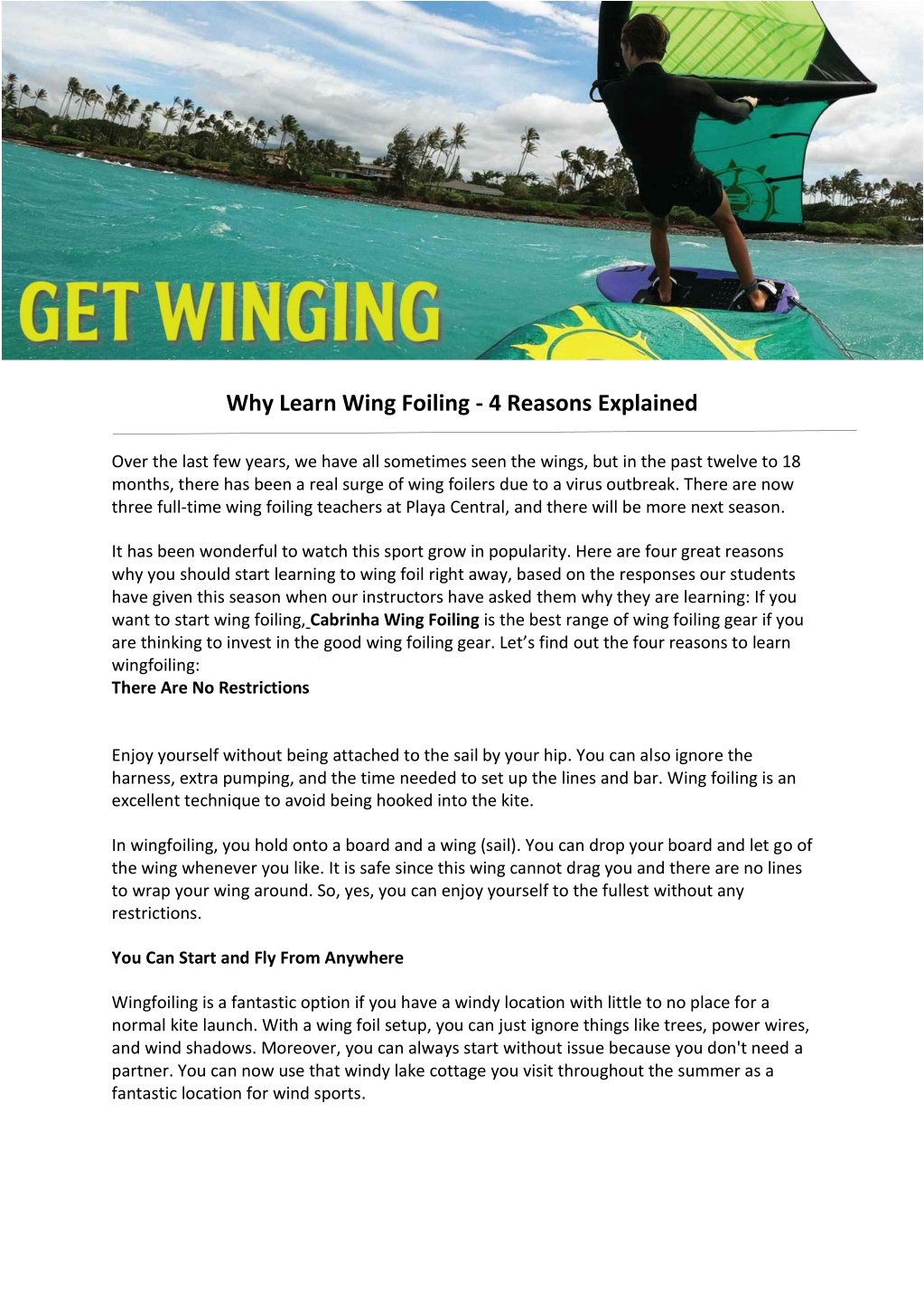 PPT - Why Learn Wing Foiling - 4 Reasons Explained PowerPoint ...
