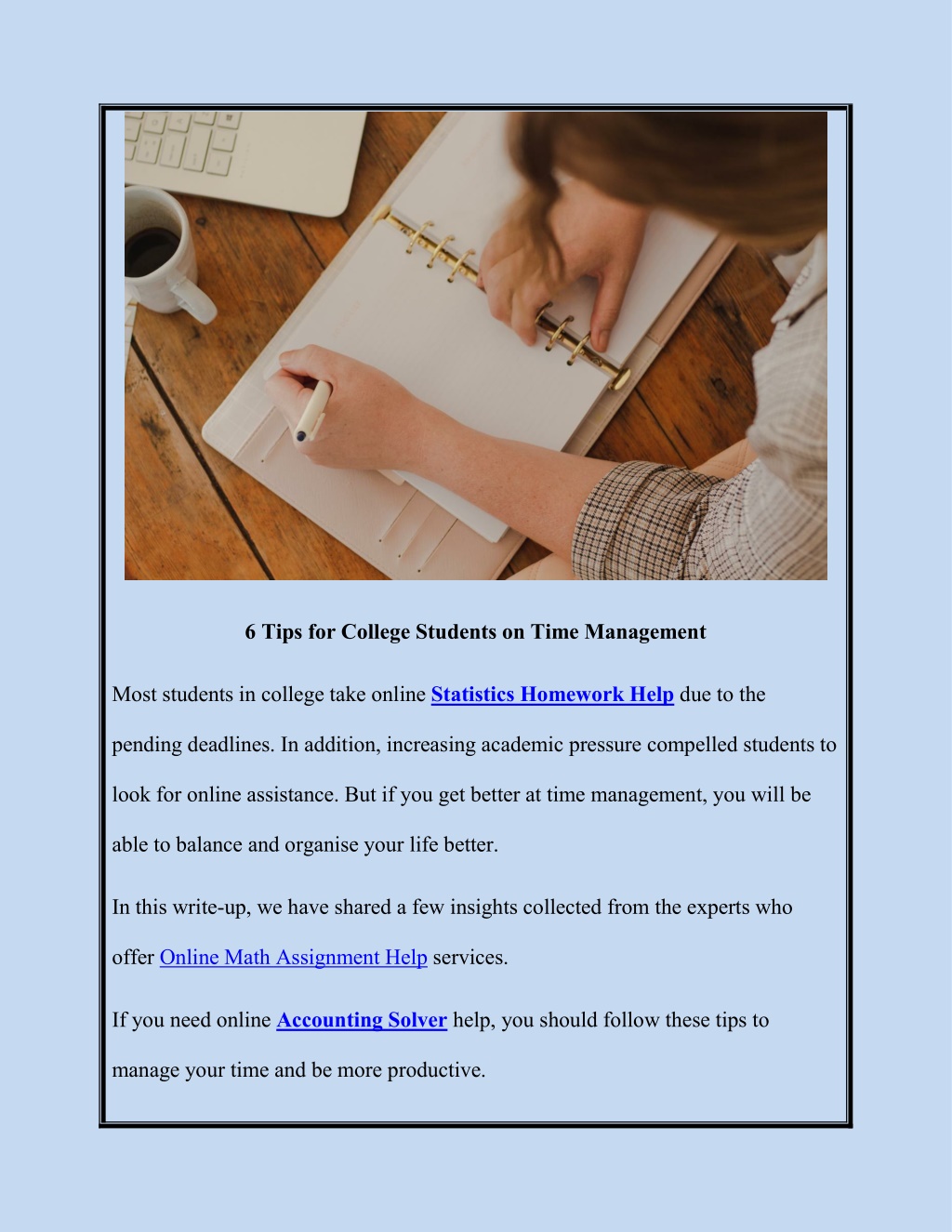 PPT - 6 Tips for College Students on Time Management PowerPoint ...