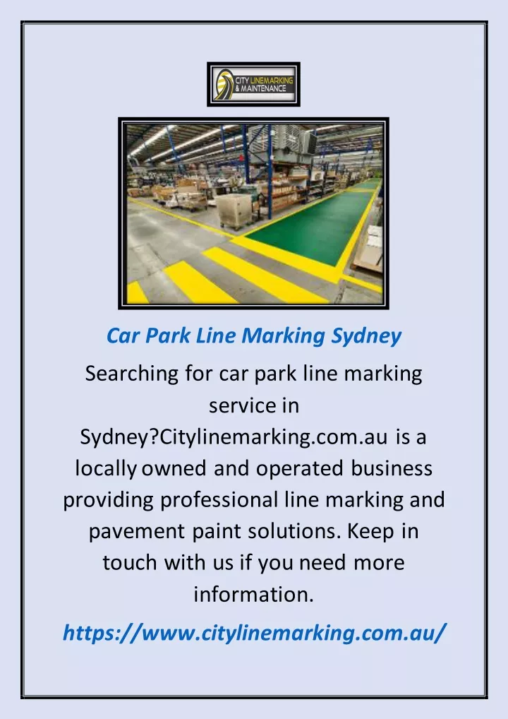 PPT - Car Park Line Marking Sydney | Citylinemarking.com.au PowerPoint ...
