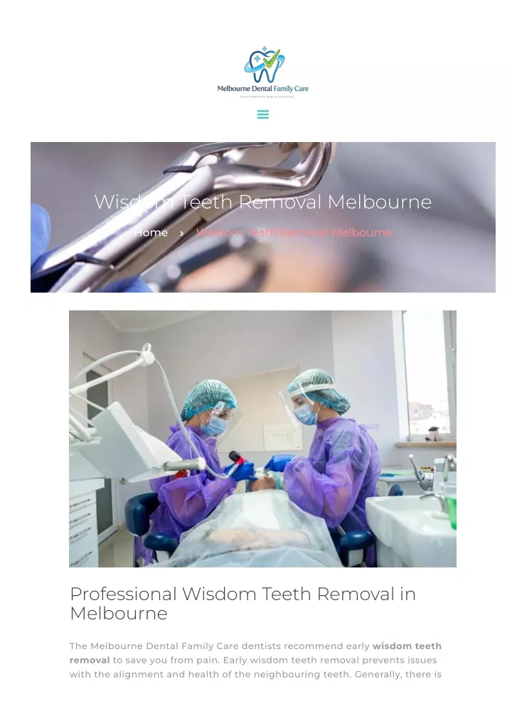 PPT - Wisdom Teeth Removal Melbourne PowerPoint Presentation, free ...