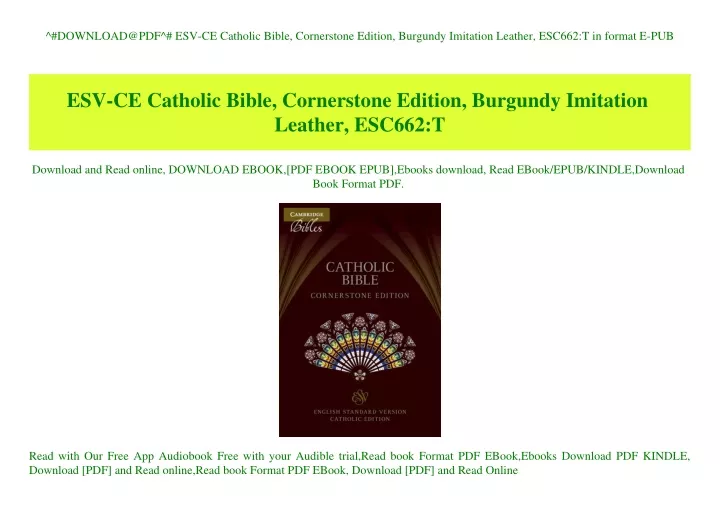 PPT - ^#DOWNLOAD@PDF^# ESV-CE Catholic Bible Cornerstone Edition ...
