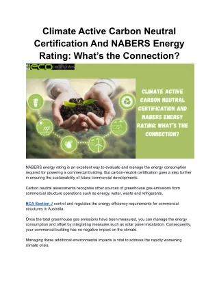 PPT - Climate Active Carbon Neutral Certification And NABERS Energy ...