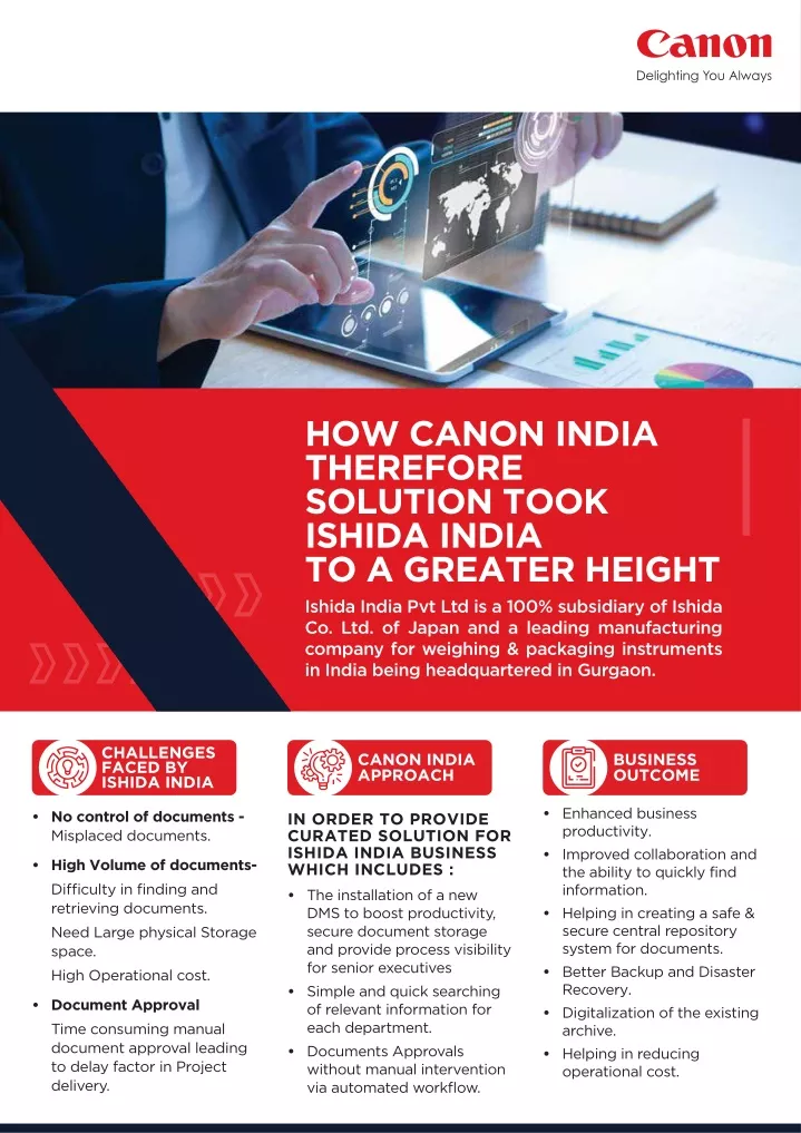 PPT - How Canon India Therefore Solution Took Ishida India To A Greater ...
