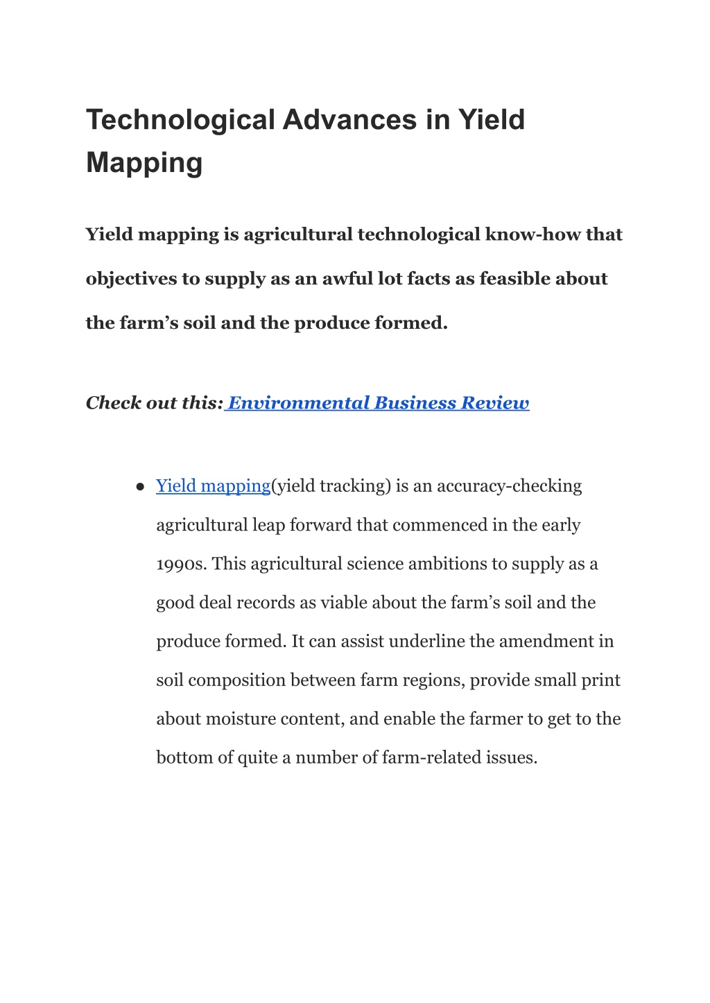 PPT - Technological Advances in Yield Mapping PowerPoint Presentation ...