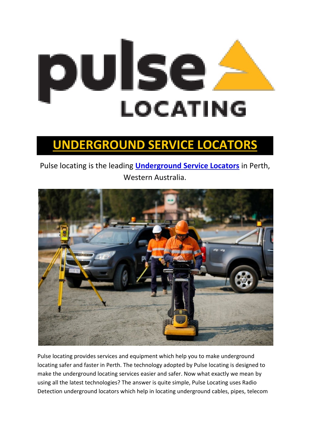 PPT - Underground Service Locators | Pulse Locating PowerPoint ...