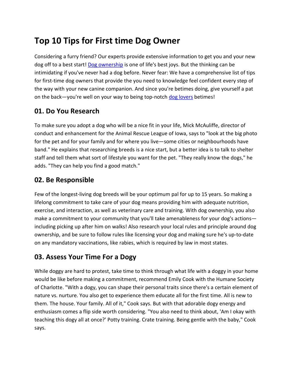 PPT - Top 10 Tips for First time Dog Owner PowerPoint Presentation ...