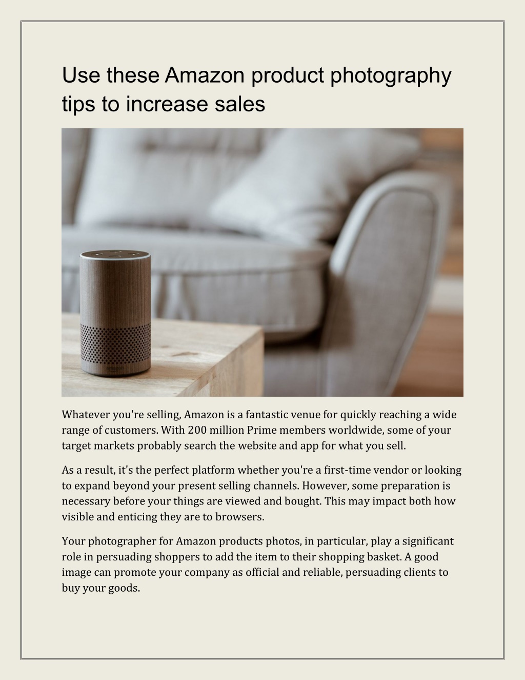 PPT - Use these Amazon product photography tips to increase sales ...