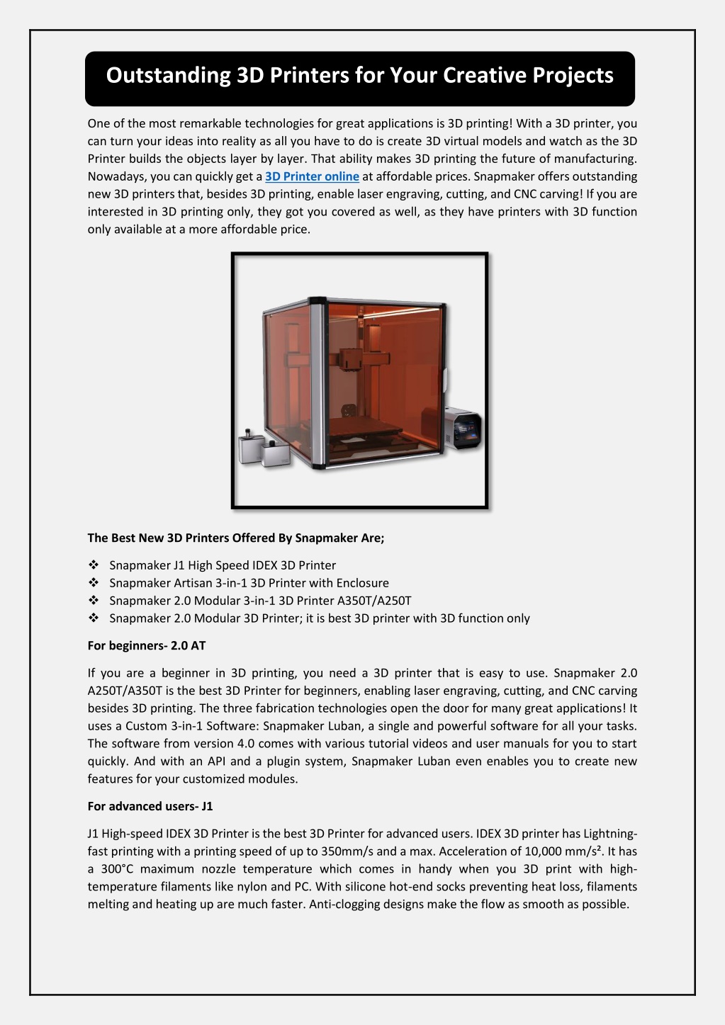 PPT - Outstanding 3D Printers for Your Creative Projects PowerPoint ...