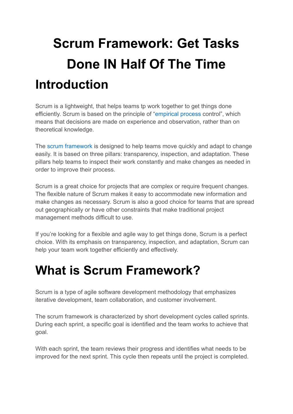 PPT - Scrum Framework_ Get Tasks Done IN Half Of The Time PowerPoint ...