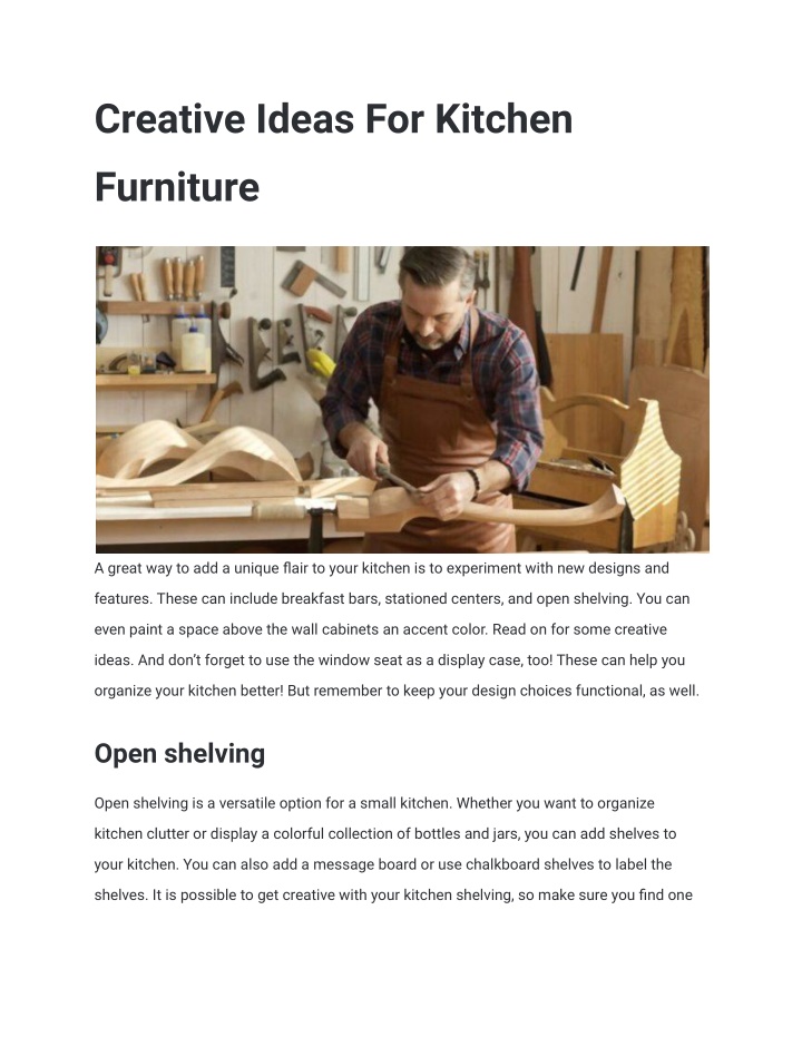 PPT - Creative Ideas For Kitchen Furniture 3 PowerPoint Presentation ...