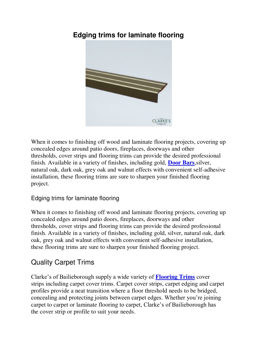 PPT - Edging trims for laminate flooring PowerPoint Presentation, free ...