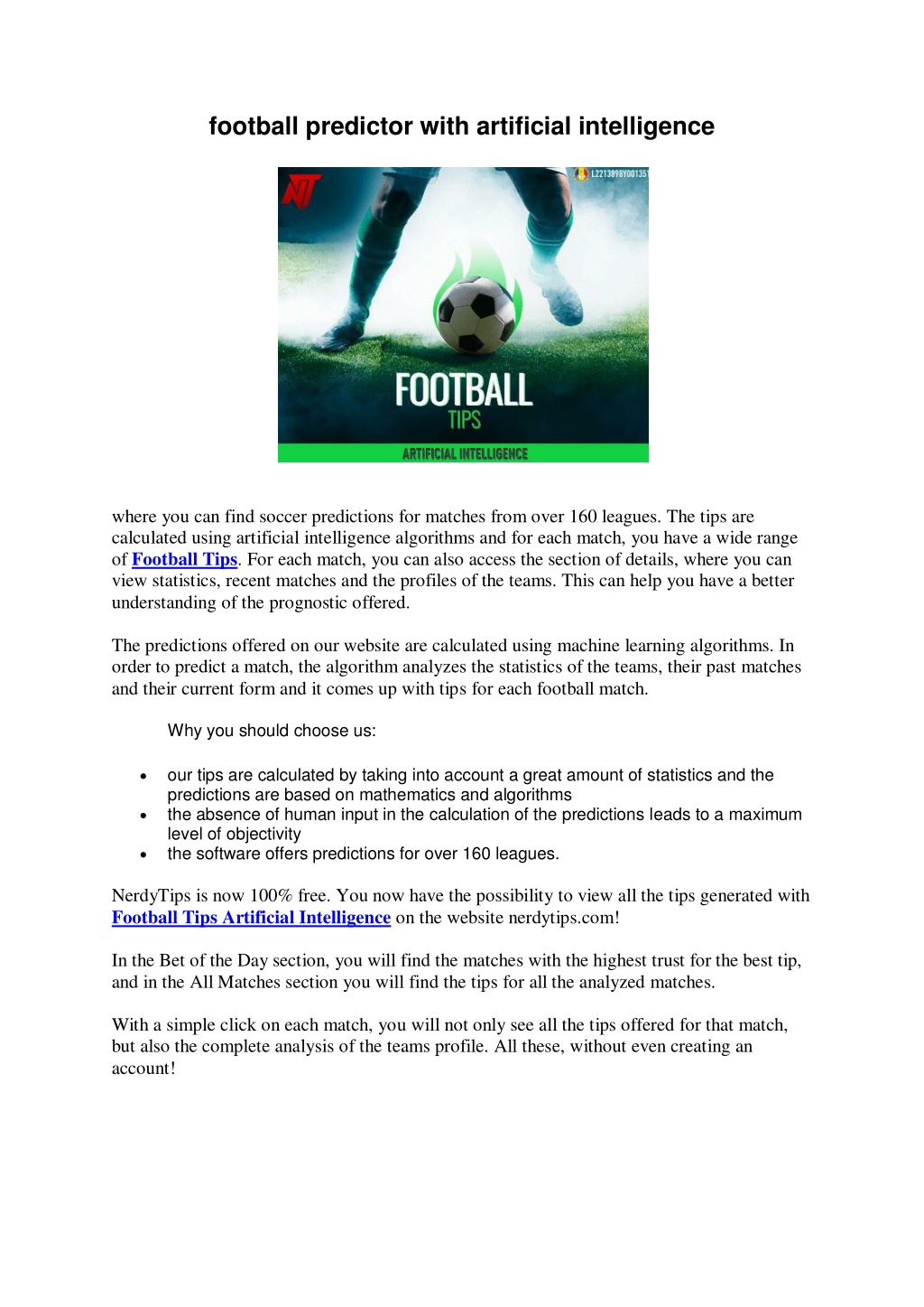 PPT - football predictor with artificial intelligence PowerPoint ...