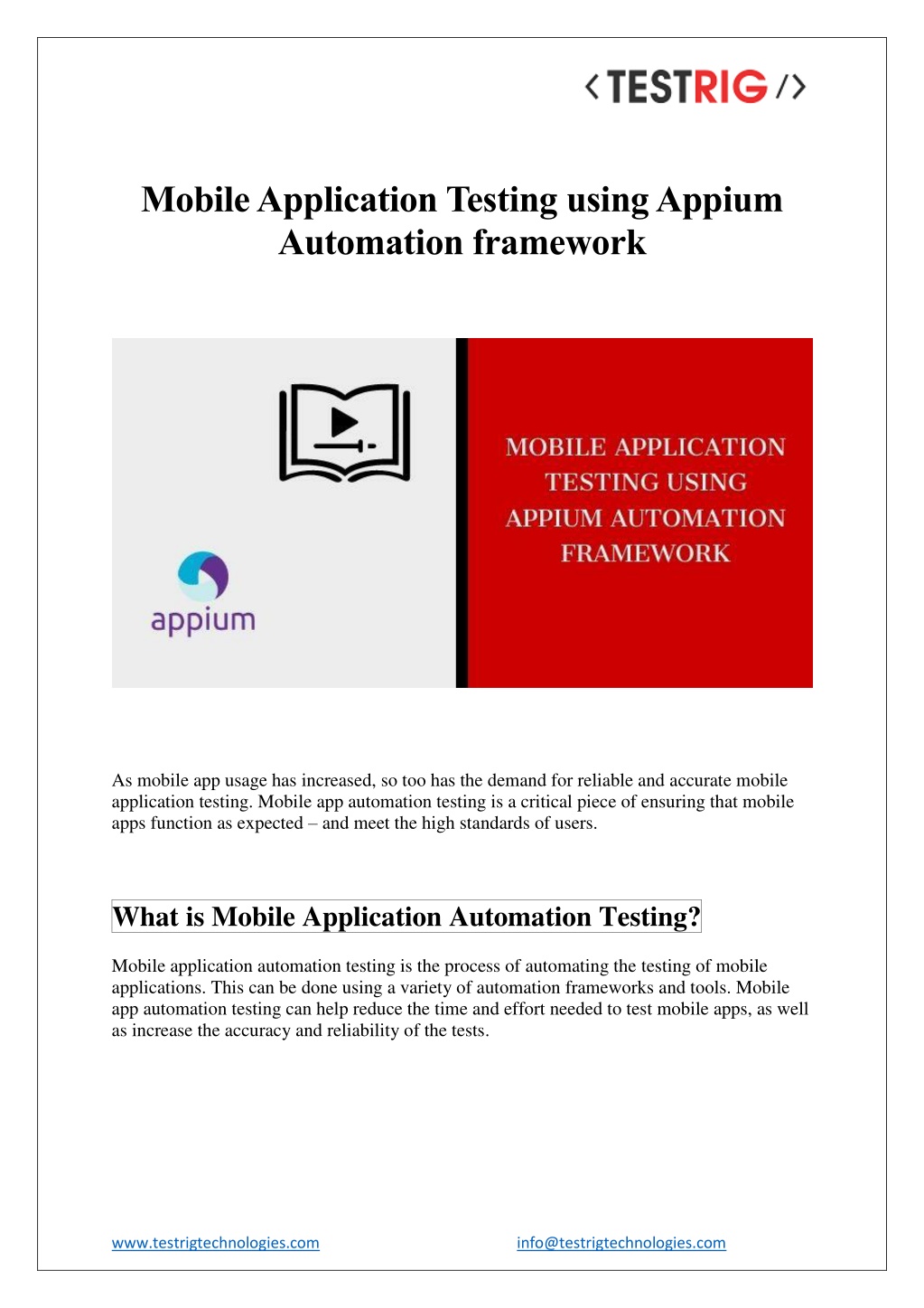 PPT - Mobile Application Testing using appium Automation frameworks ...