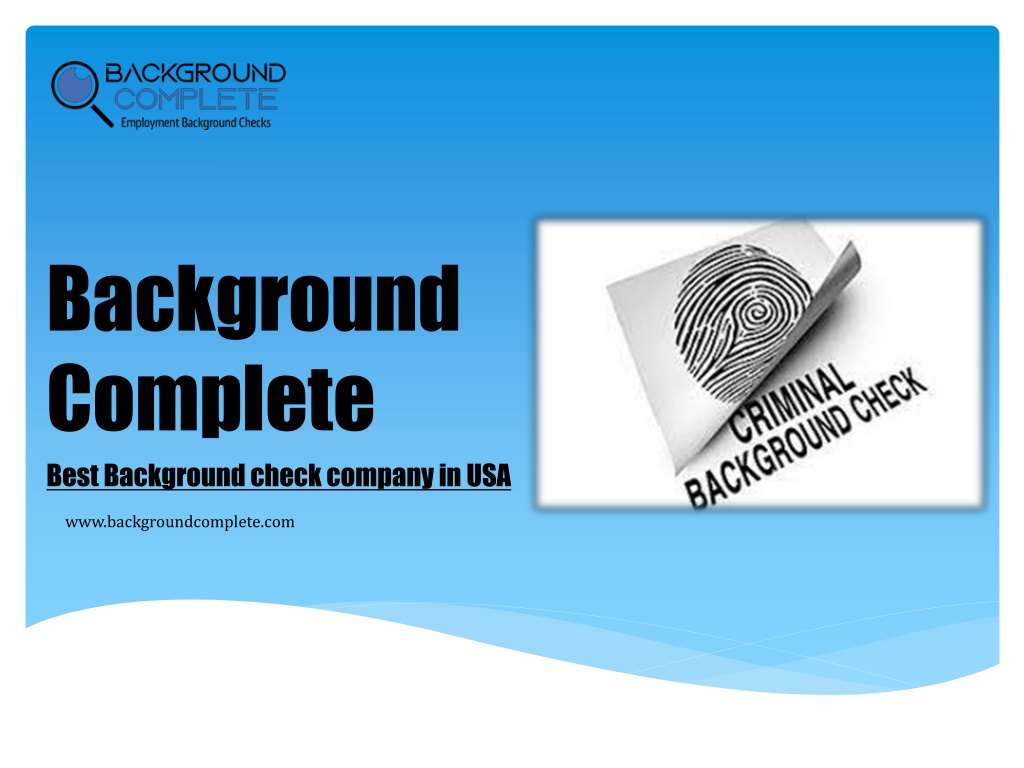 PPT - Criminal Background Check in USA - Background Complete PowerPoint ...