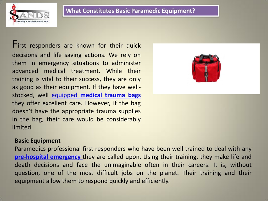 PPT - Paramedic equipment canada PowerPoint Presentation, free download ...
