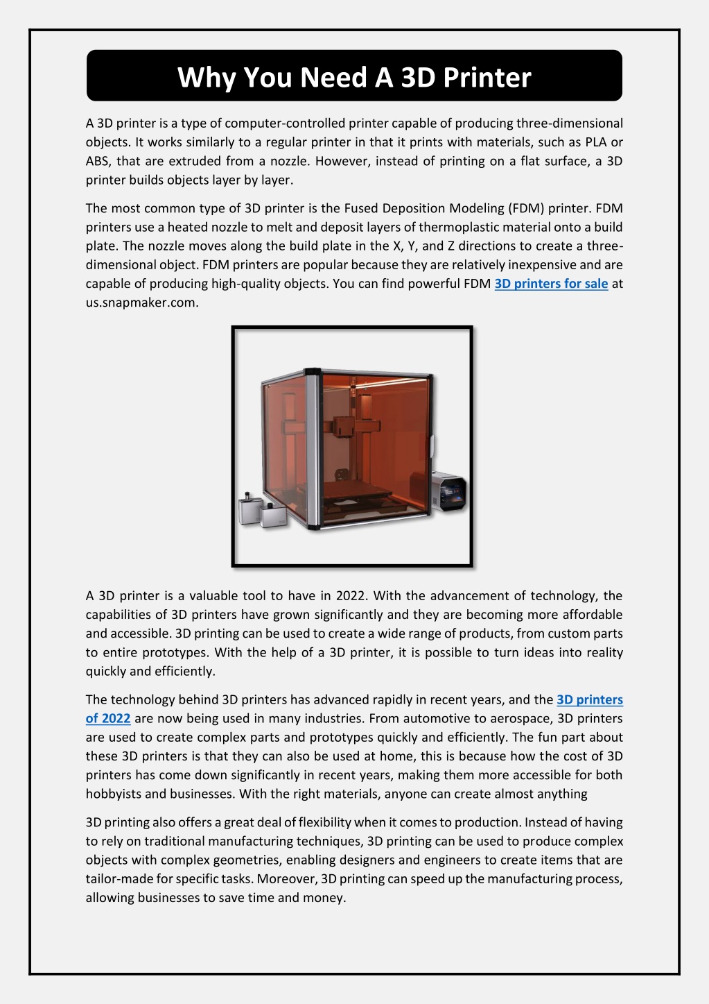 PPT - Why You Need A 3D Printer PowerPoint Presentation, free download - ID:11819557