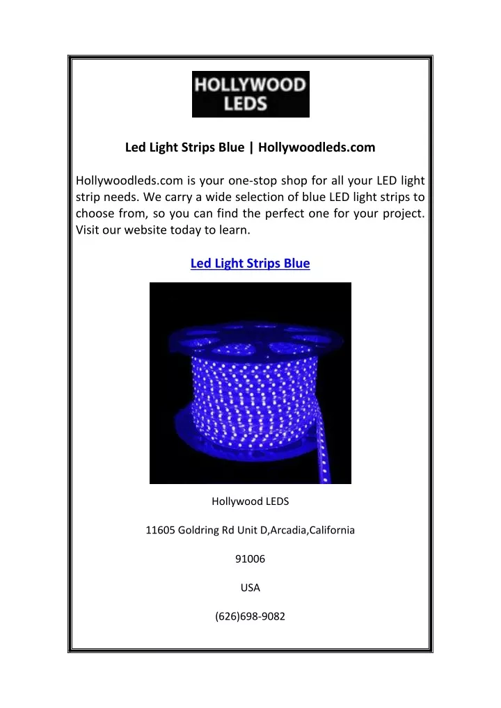 PPT - Led Light Strips Blue Hollywoodleds.com PowerPoint Presentation ...