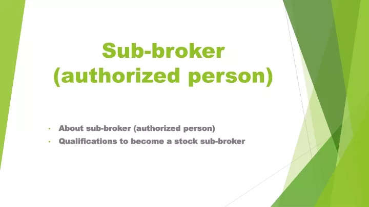 PPT - Become a Sub Broker-Be a Business Partner | Motilal Oswal ...