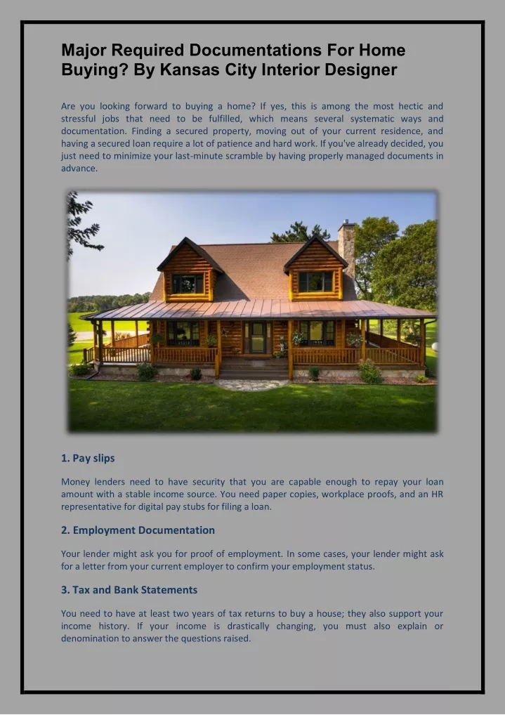 PPT - Important Documents Needed When Buying a Home? By Kansas City ...
