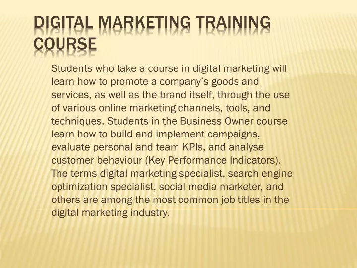 PPT - Learn digital marketing training course with certification in ...