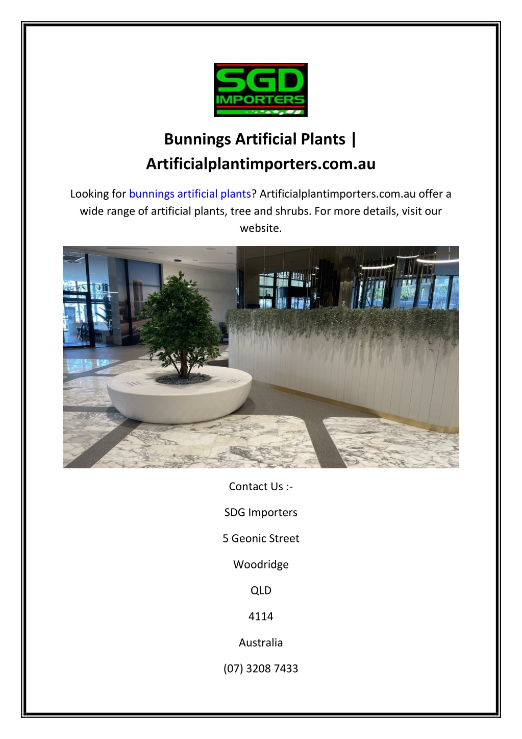 PPT - Bunnings Artificial Plants Artificialplantimporters.com.au ...
