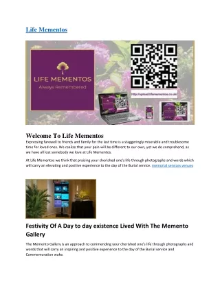 PPT - Life Mementos_Memorial Services Venues in Surrey Funeral Venues ...