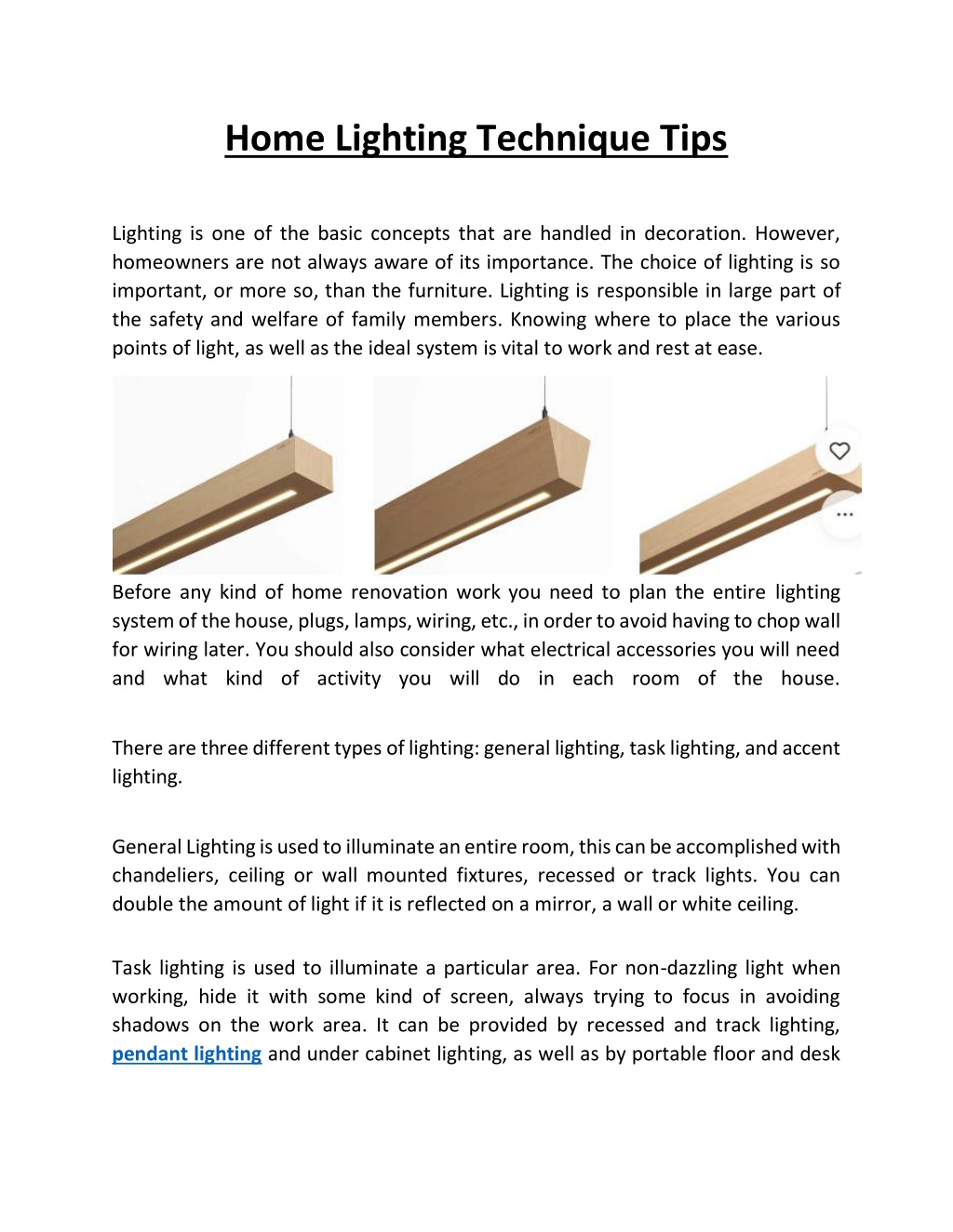 PPT - Home Lighting Technique Tips PowerPoint Presentation, free ...