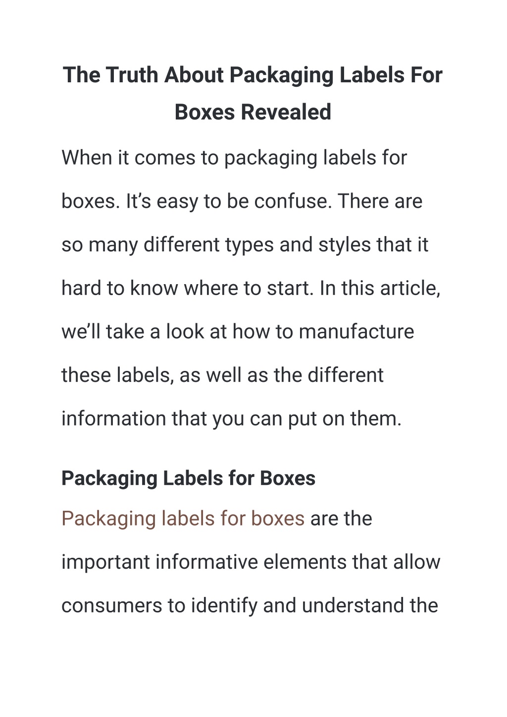 PPT - The Truth About Packaging Labels For Boxes Revealed PowerPoint ...