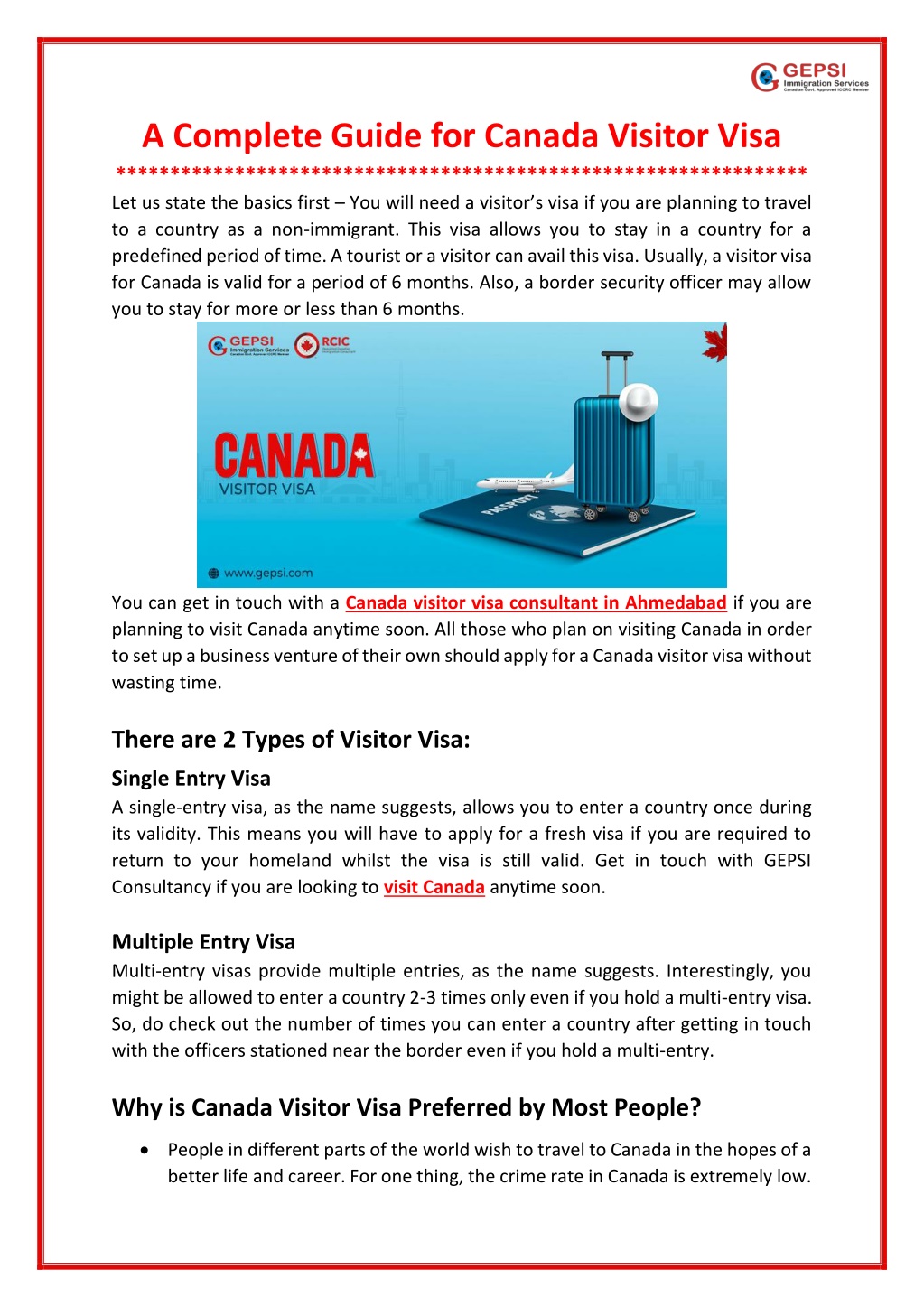 PPT - A Complete Guide for Canada Visitor Visa PowerPoint Presentation ...