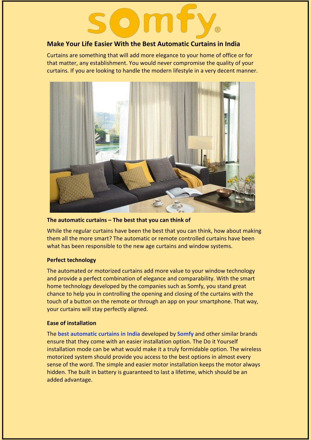 PPT - Make Your Life Easier With the Best Automatic Curtains in India PowerPoint Presentation ...