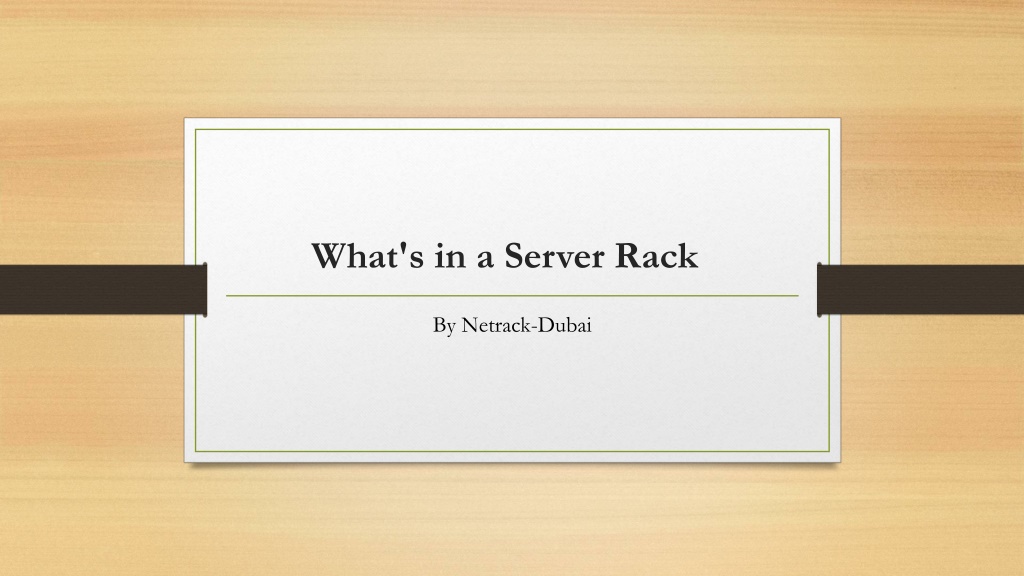 PPT - What's in a Server Rack PowerPoint Presentation, free download ...