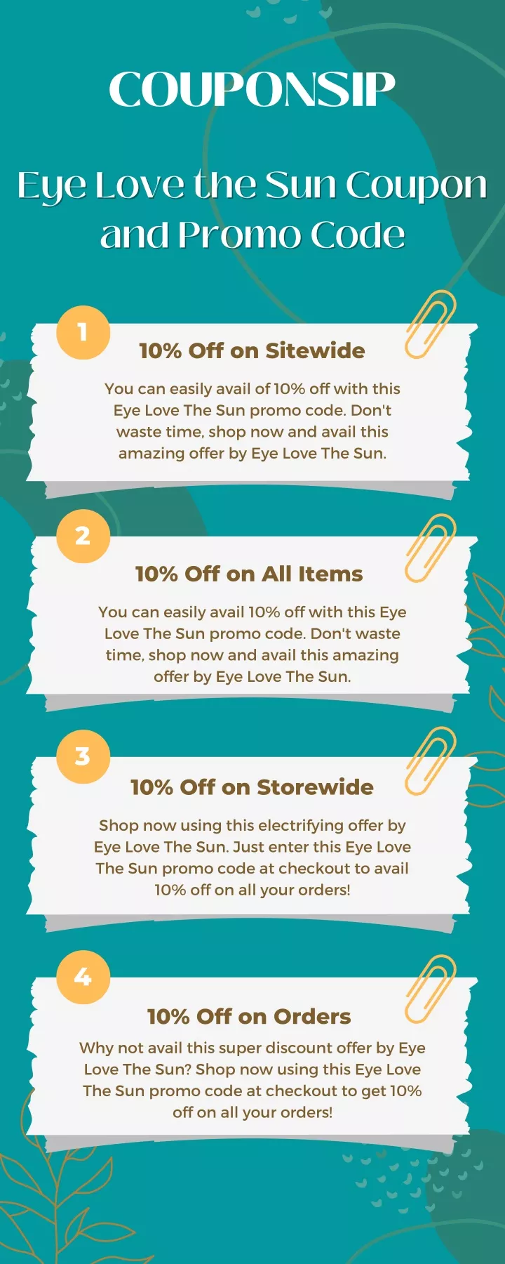 PPT - Biggest Discounts on Eye Love the Sun Coupon and Promo Code ...