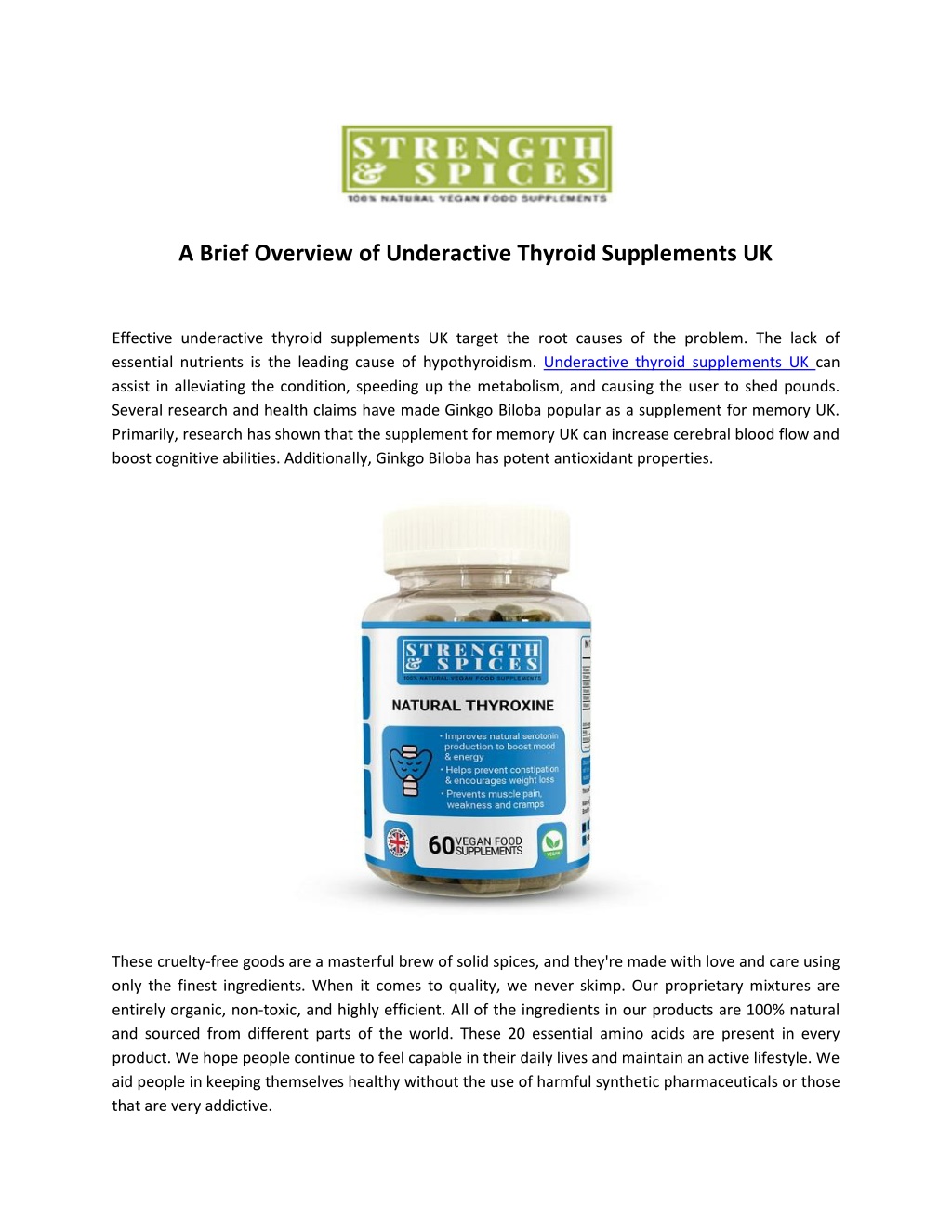 PPT - A Brief Overview of Underactive Thyroid Supplements UK PowerPoint ...
