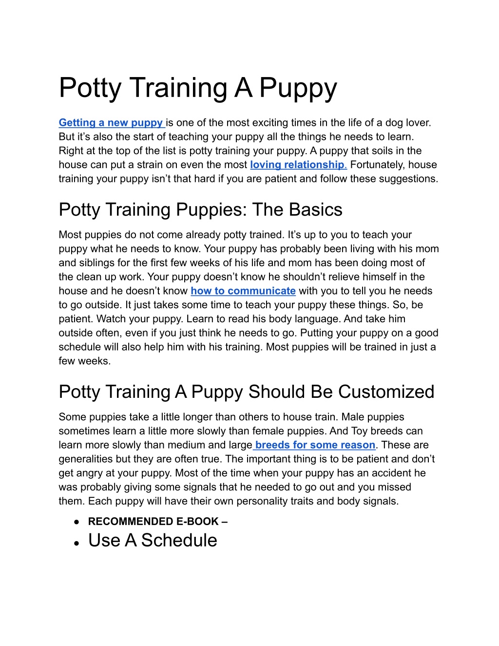 PPT - Potty Training A Puppy PowerPoint Presentation, free download ...