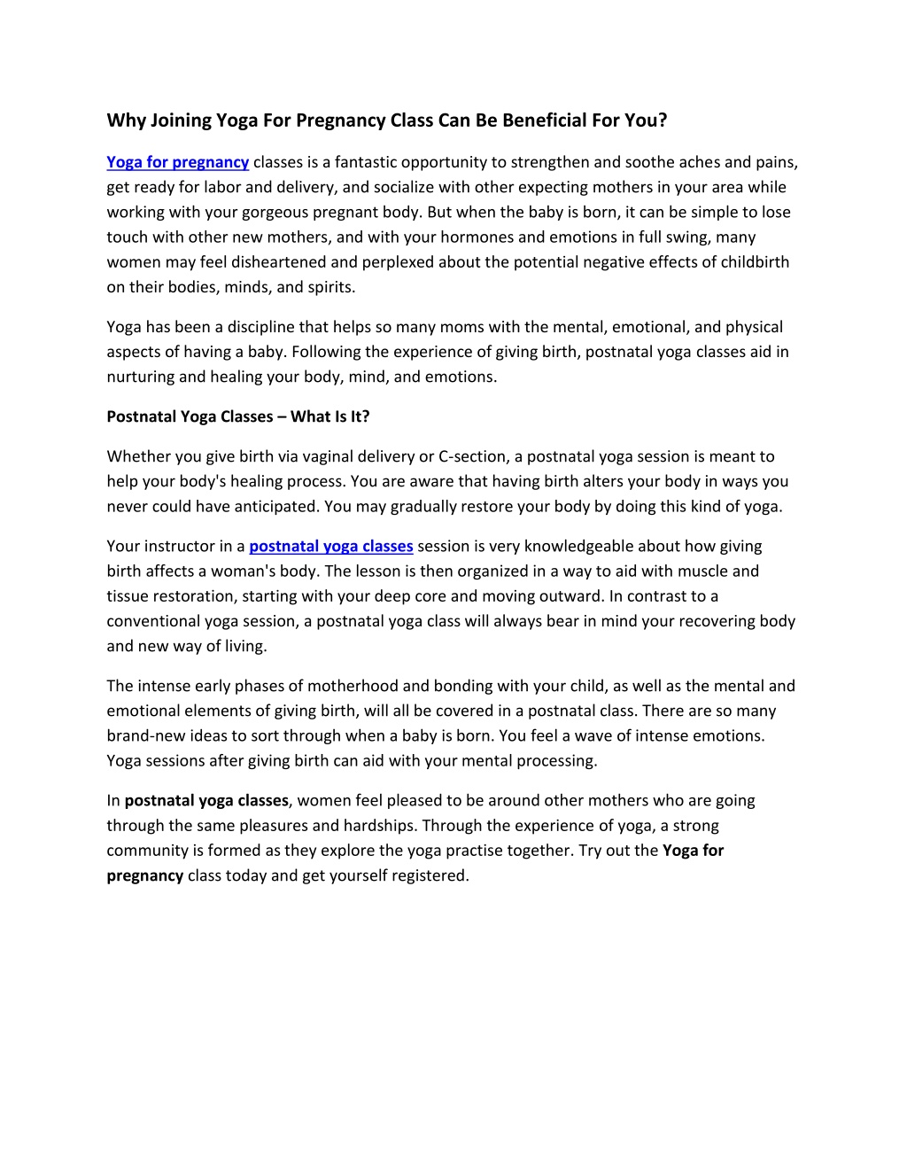 PPT - Why Joining Yoga For Pregnancy Class Can Be Beneficial For You ...