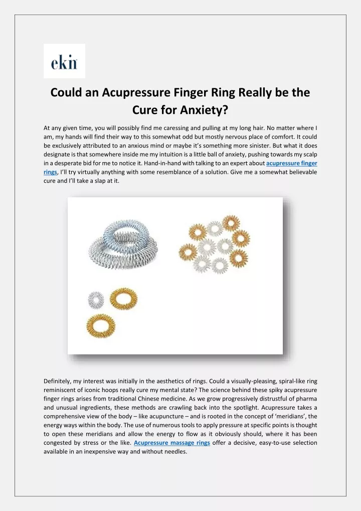 PPT - Could an Acupressure Finger Ring Really be the Cure for Anxiety ...
