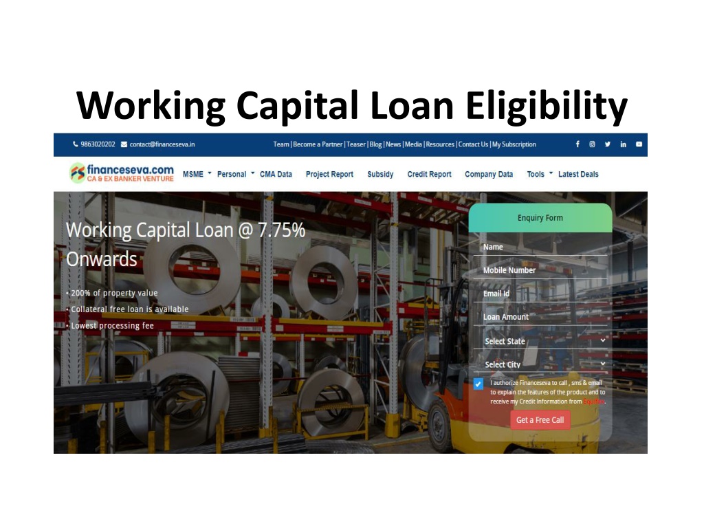 PPT - Working Capital Loan Eligibility PowerPoint Presentation, free ...