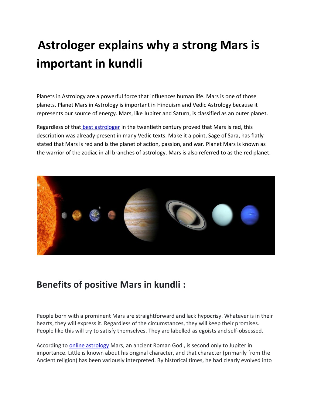 PPT - Astrologer explains why a strong Mars is important in kundli ...