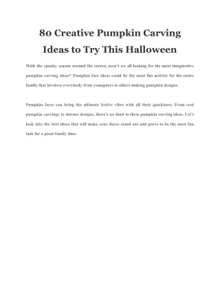 PPT - 80 Creative Pumpkin Carving Ideas to Try This Halloween ...